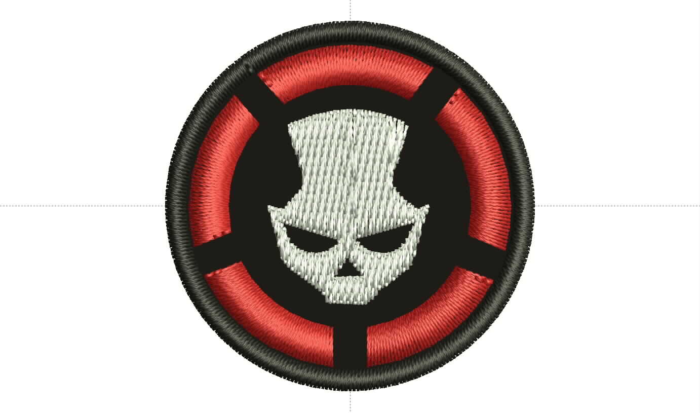 Skull red - embroidered patch 4x4 CM | Patch-Shop.com